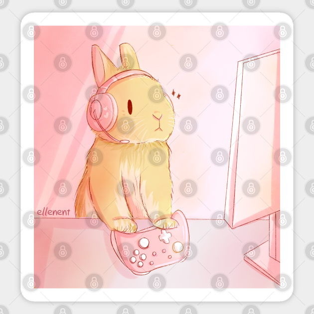 Gamer Bunny Girl Gamer Girl Sticker Teepublic